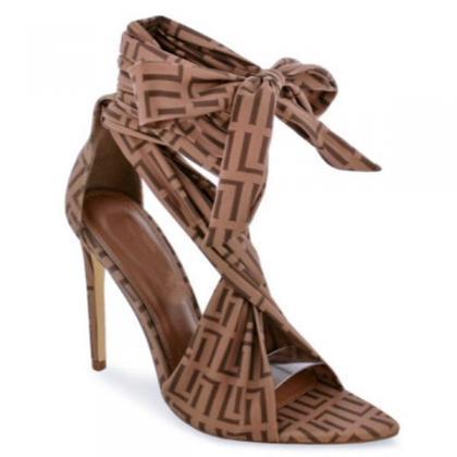 Veooy Wrap Up Single High Heel Dress Shoes on Luulla