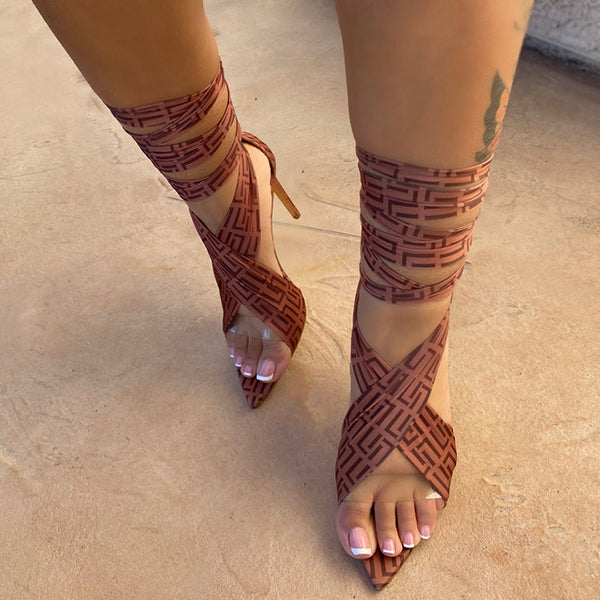 Veooy Wrap Up Single High Heel Dress Shoes on Luulla