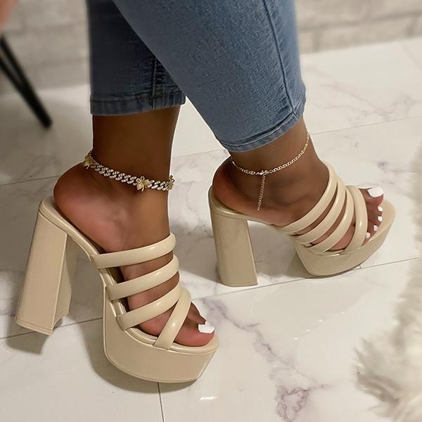 Veooy Women Fashion High Heel Slippers on Luulla