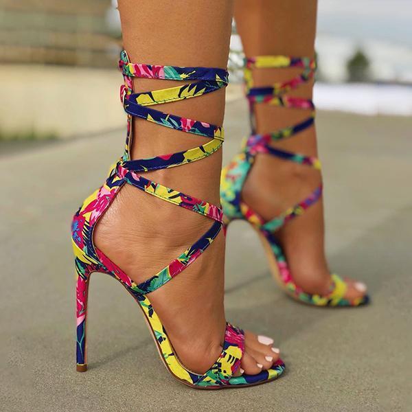 Veooy Lace-up Closure Single Sole Heels on Luulla