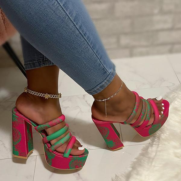Veooy Women Fashion High Heel Slippers on Luulla